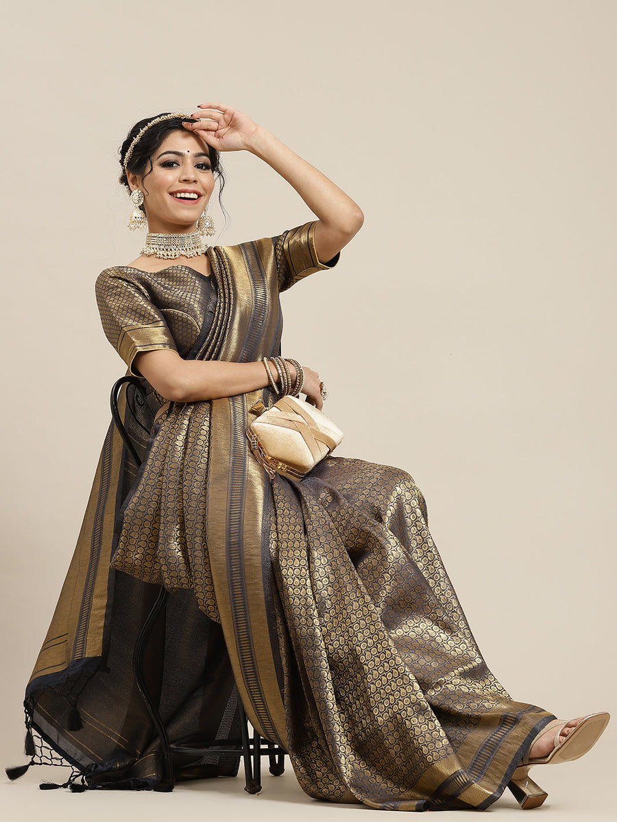 Gold Color Sarees | Golden Saree Online at BharatSthali